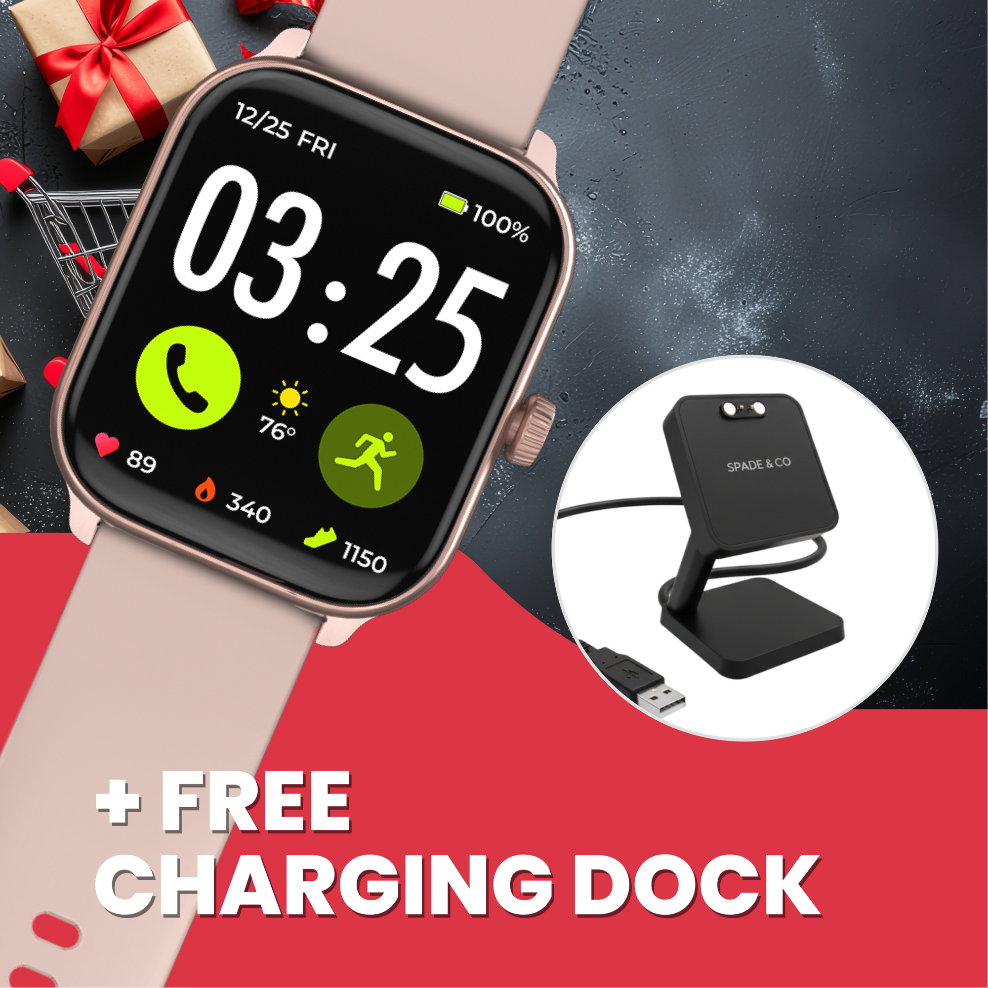 Health Smartwatch 4 + Free Charging Dock – Spade & Co